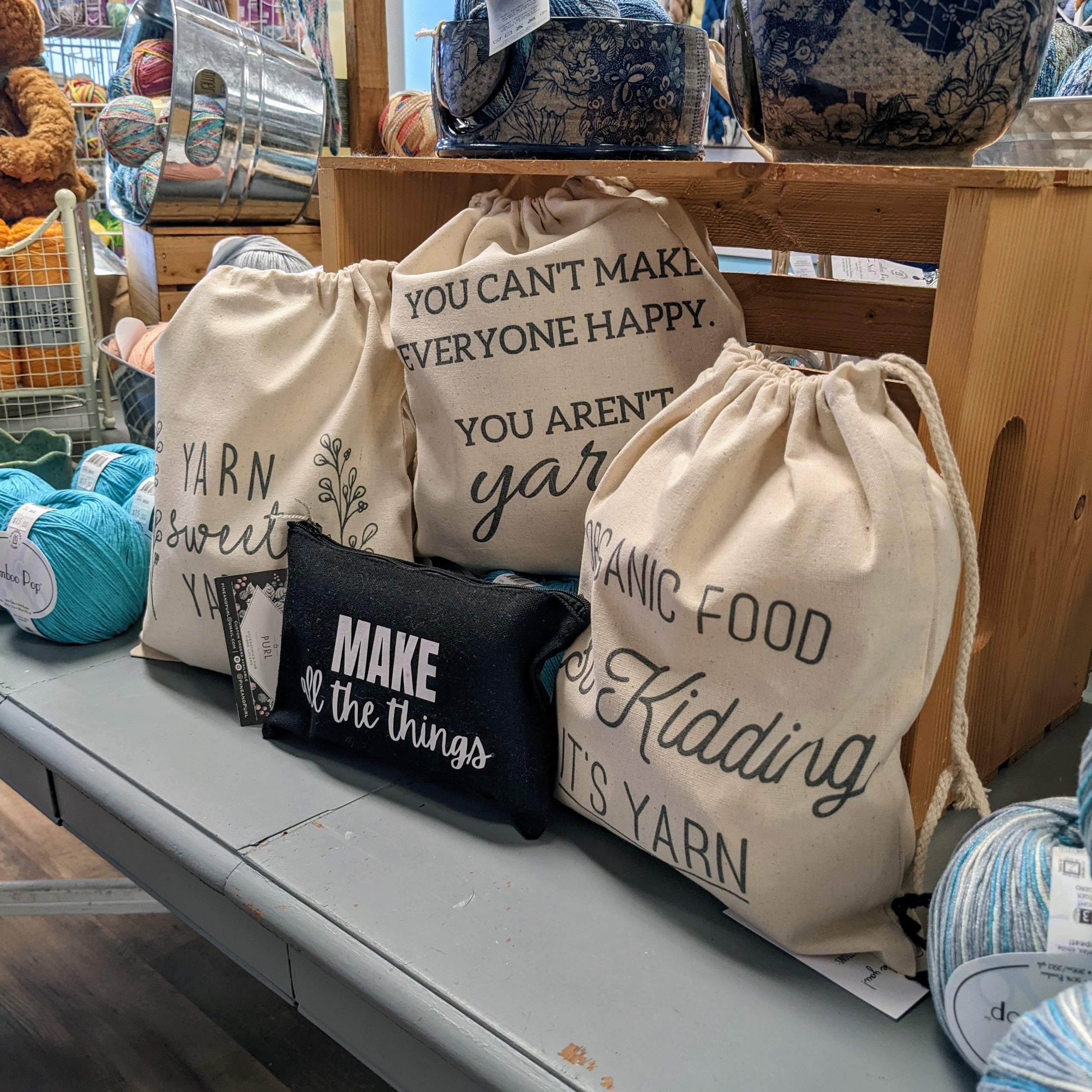 Pine & Purl Project Bags | Little Sheep Yarn Boutique